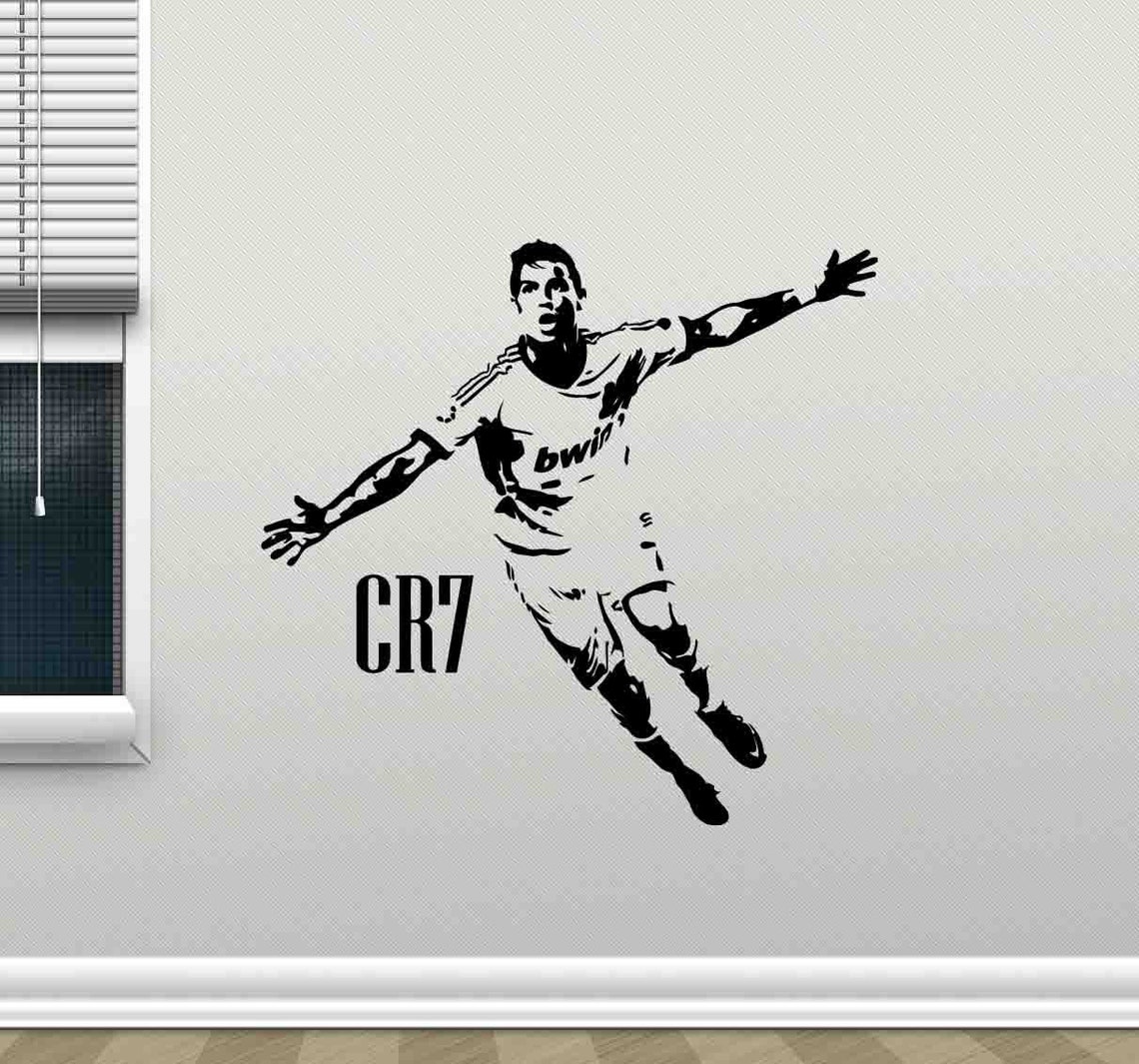 Ronaldo Wall Decal CR7 Vinyl Sticker Football Sign Removable - Etsy