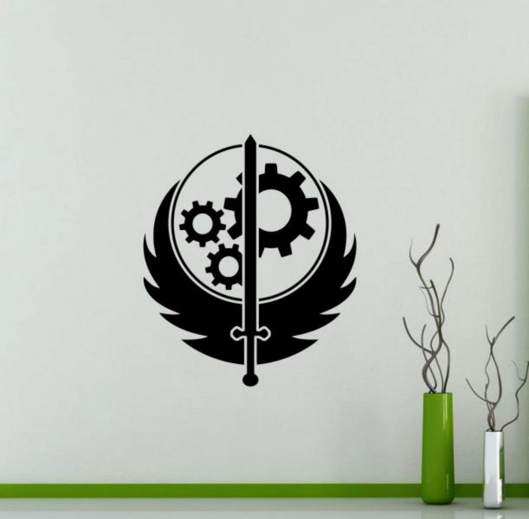 Brotherhood of Steel Wall Decal Vinyl Sticker Vault Tec Sign Gift Gamer ...