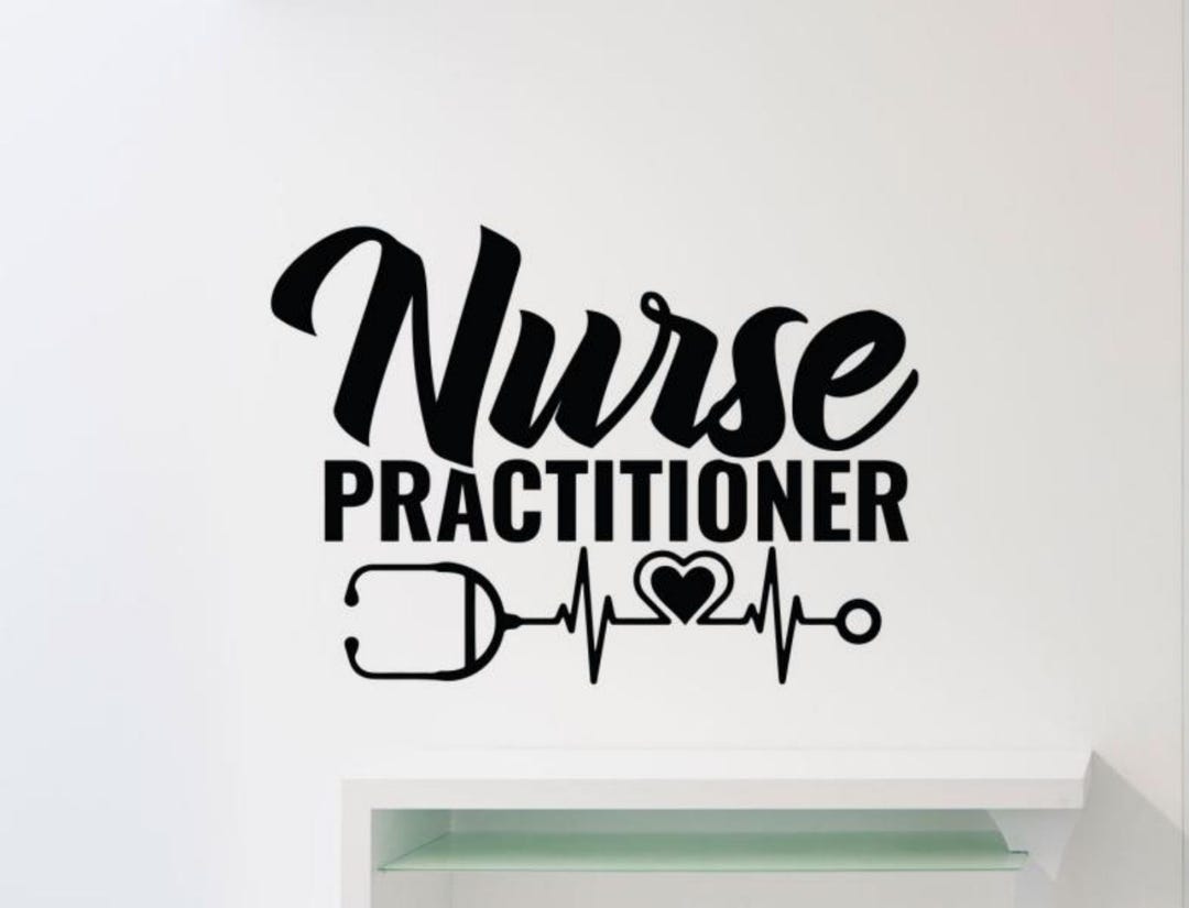 Nurse Practitioner Wall Decal Vinyl Sticker NP Sign Heartbeat ...