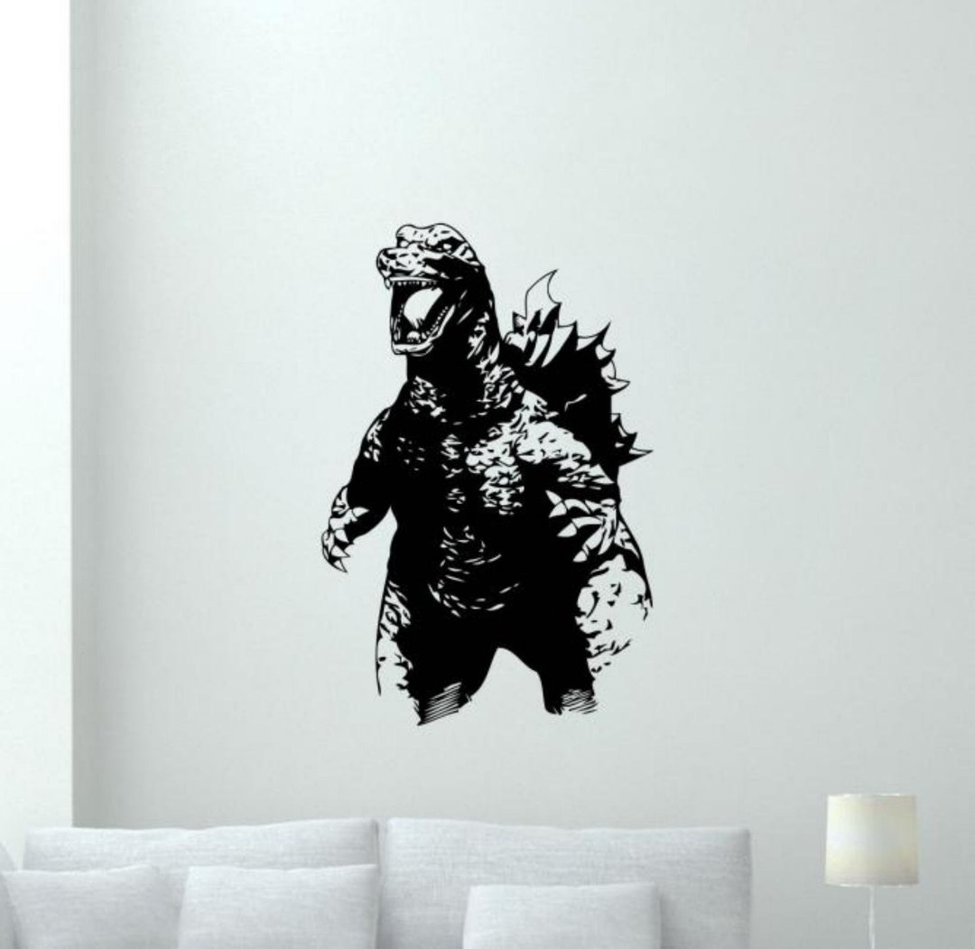 Godzilla Wall Decal Vinyl Sticker Movie Monster Stencil Sign Poster ...