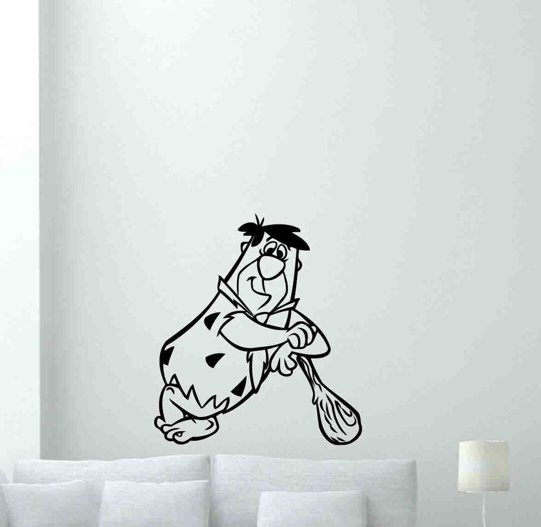 Flintstones Wall Decal Nursery Vinyl Sticker House Wall Sign Stencil ...
