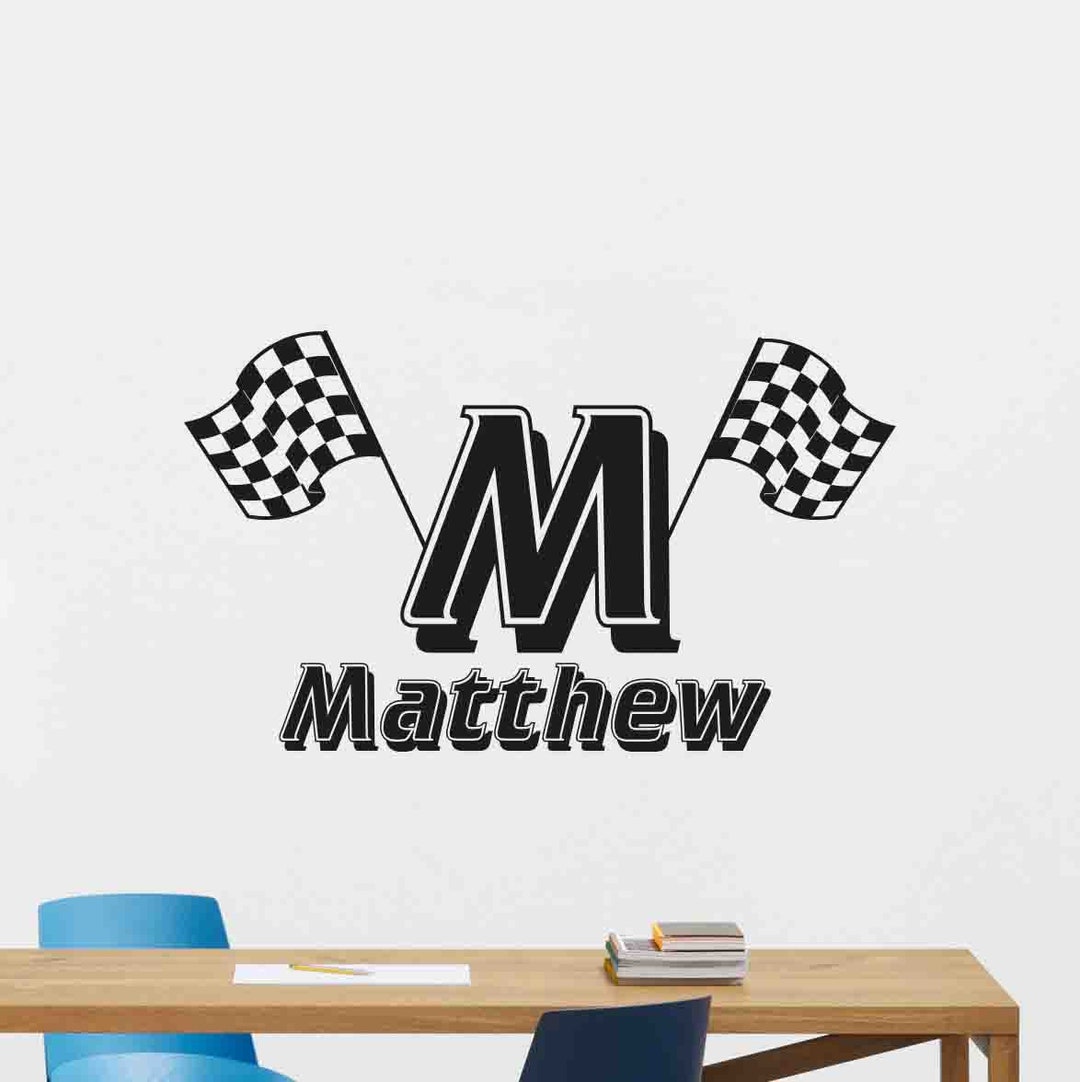 Personalized Name Wall Decal Formula 1 Poster Custom Sign Racer Vinyl ...