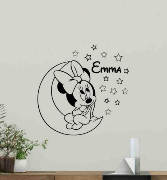 Personalized Minnie Mouse Vinyl Decal Girl Nursery Wall - Etsy