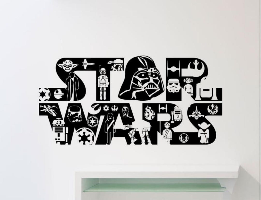Star Wars Wall Decal Vinyl Sticker Logo Gift Quote Stencil Sign Nursery ...