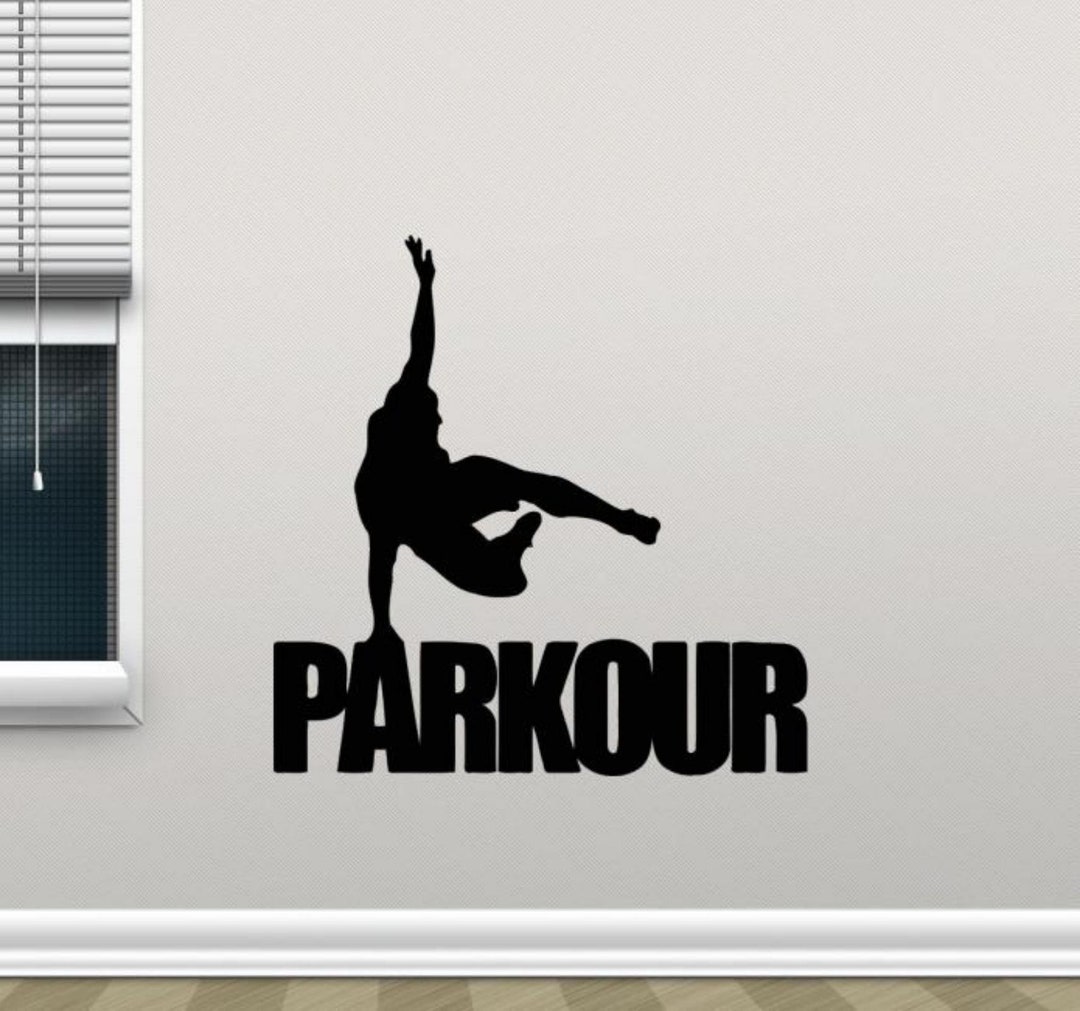 Parkour Wall Decal Vinyl Sticker Sign Logo Quote Poster Wall Art ...