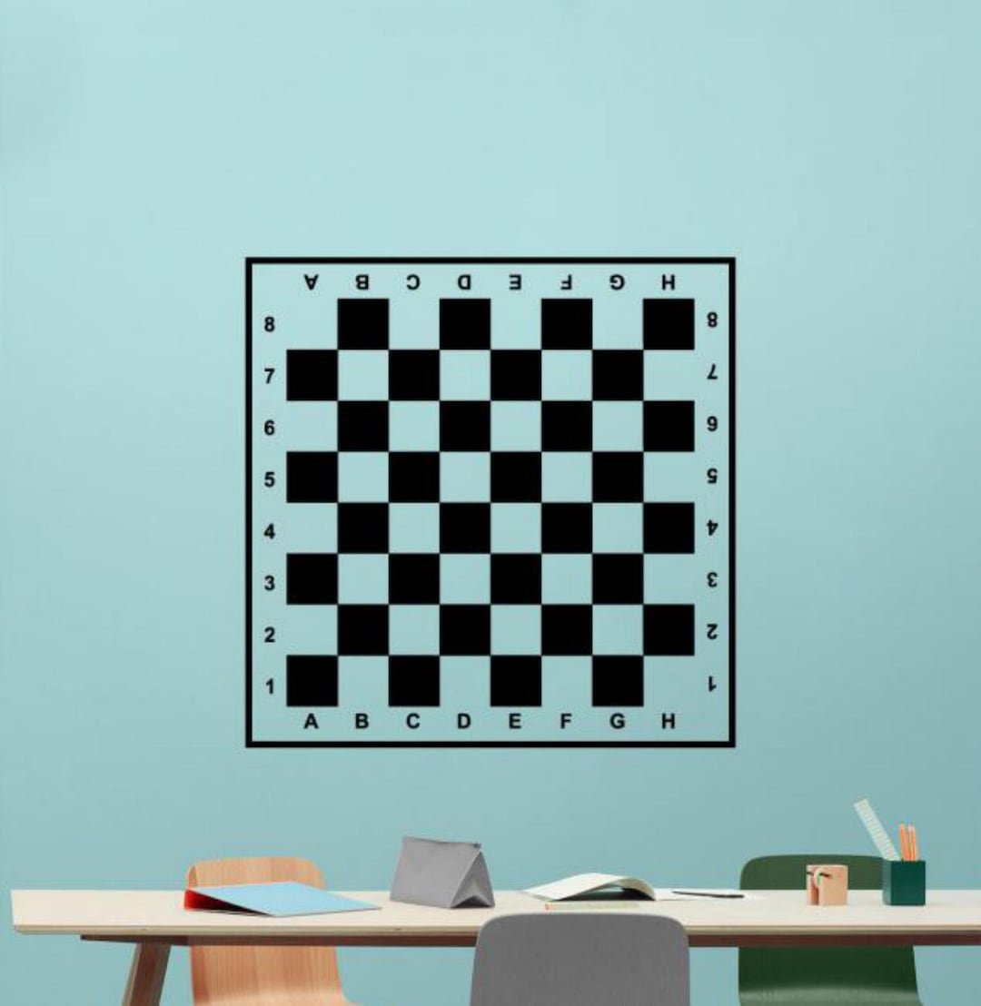 Chessboard Decal Vinyl Sticker Wall Window Door Table Game Chess Board ...