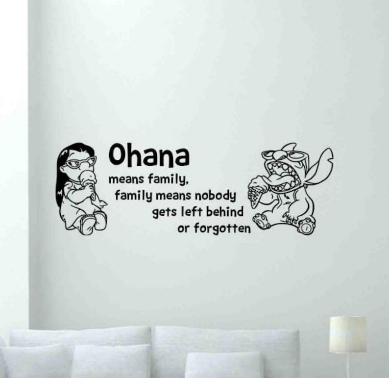 Ohana Means Family Decal Nursery Wall Vinyl Sticker Lilo and - Etsy