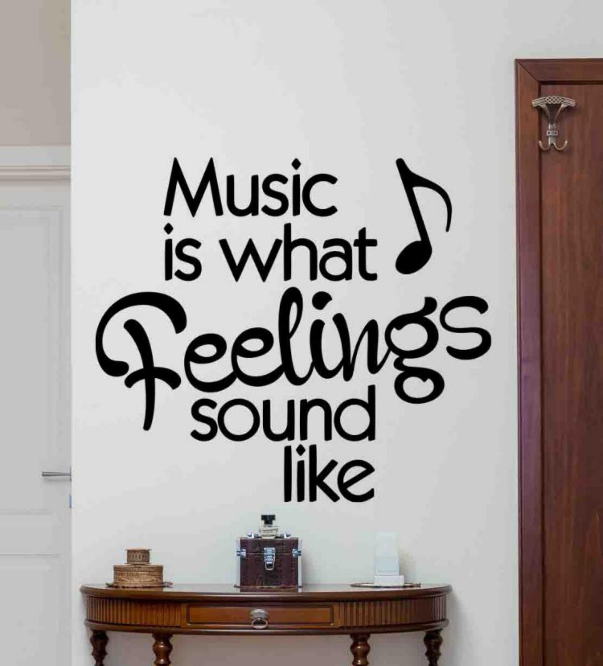 Music is What Feelings Sounds Like Vinyl Wall Decal Music | Etsy