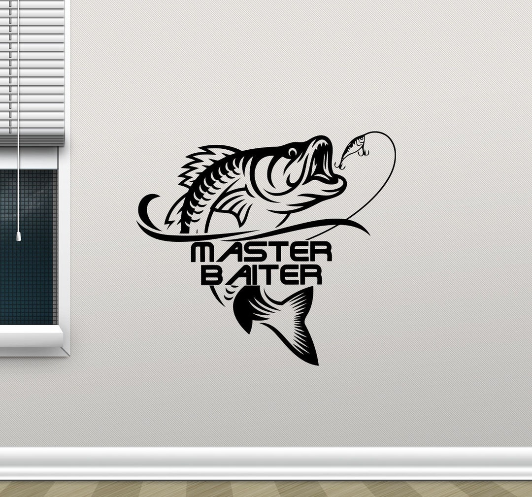 Master Baiter Wall Decal Vinyl Sticker Fishing Wall Sign Fish Wall ...