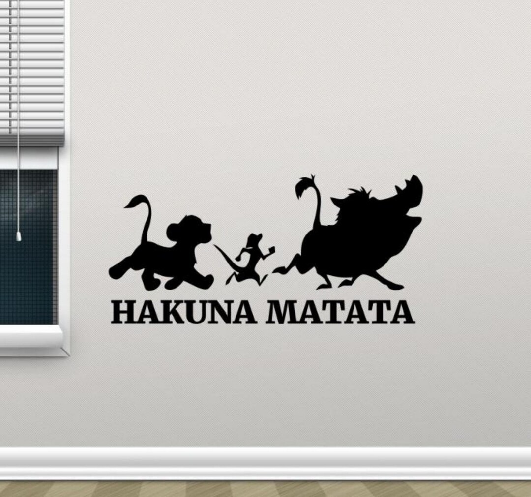 Hakuna Matata Wall Decal Vinyl Sticker Simba Timon Pumba Quote Decor ...