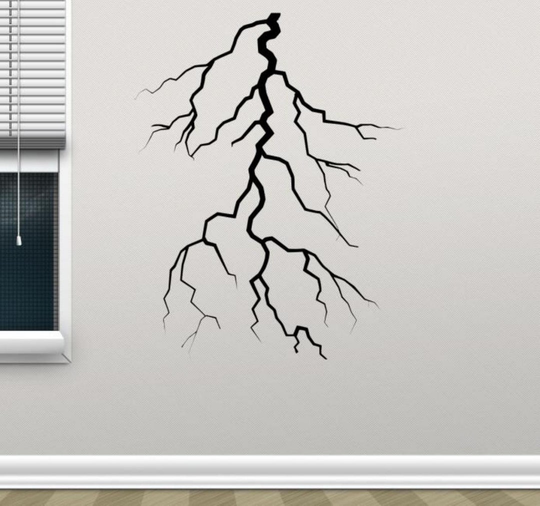 Lightning Wall Decal Vinyl Sticker Lightning Bolt Strike Wall Decor ...