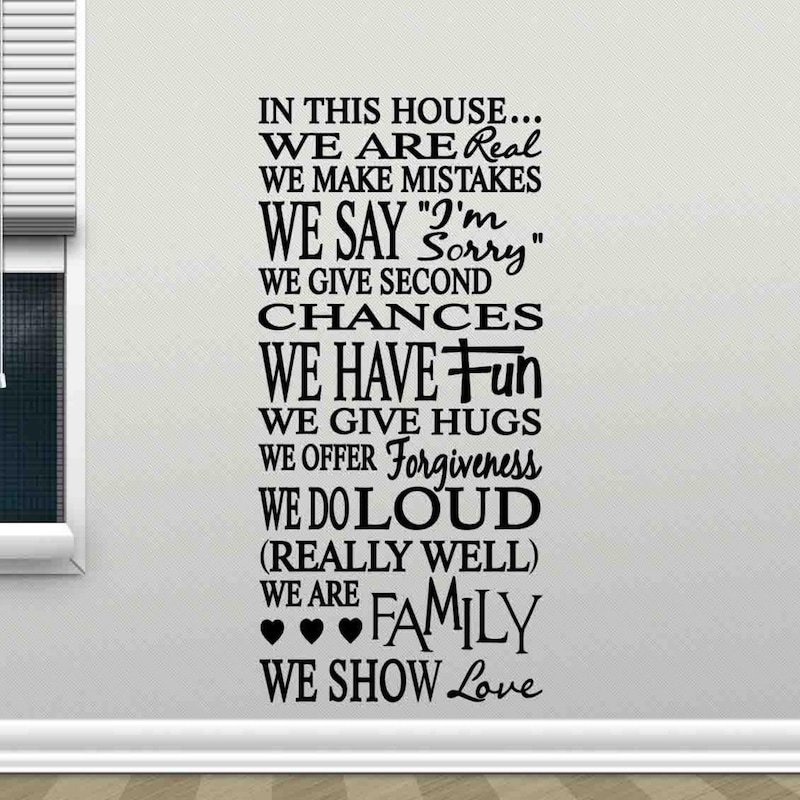 Family Rules Decal - Etsy