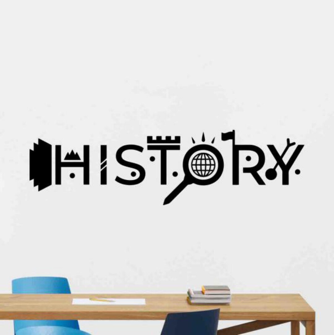 History Wall Decal Classroom Vinyl Sticker Library Sign Study Science ...