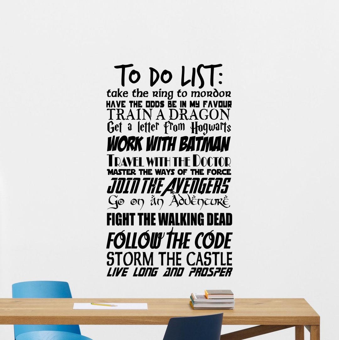 To Do List Wall Decal Vinyl Sticker We Do Geek Popular Quote Decor Sign ...