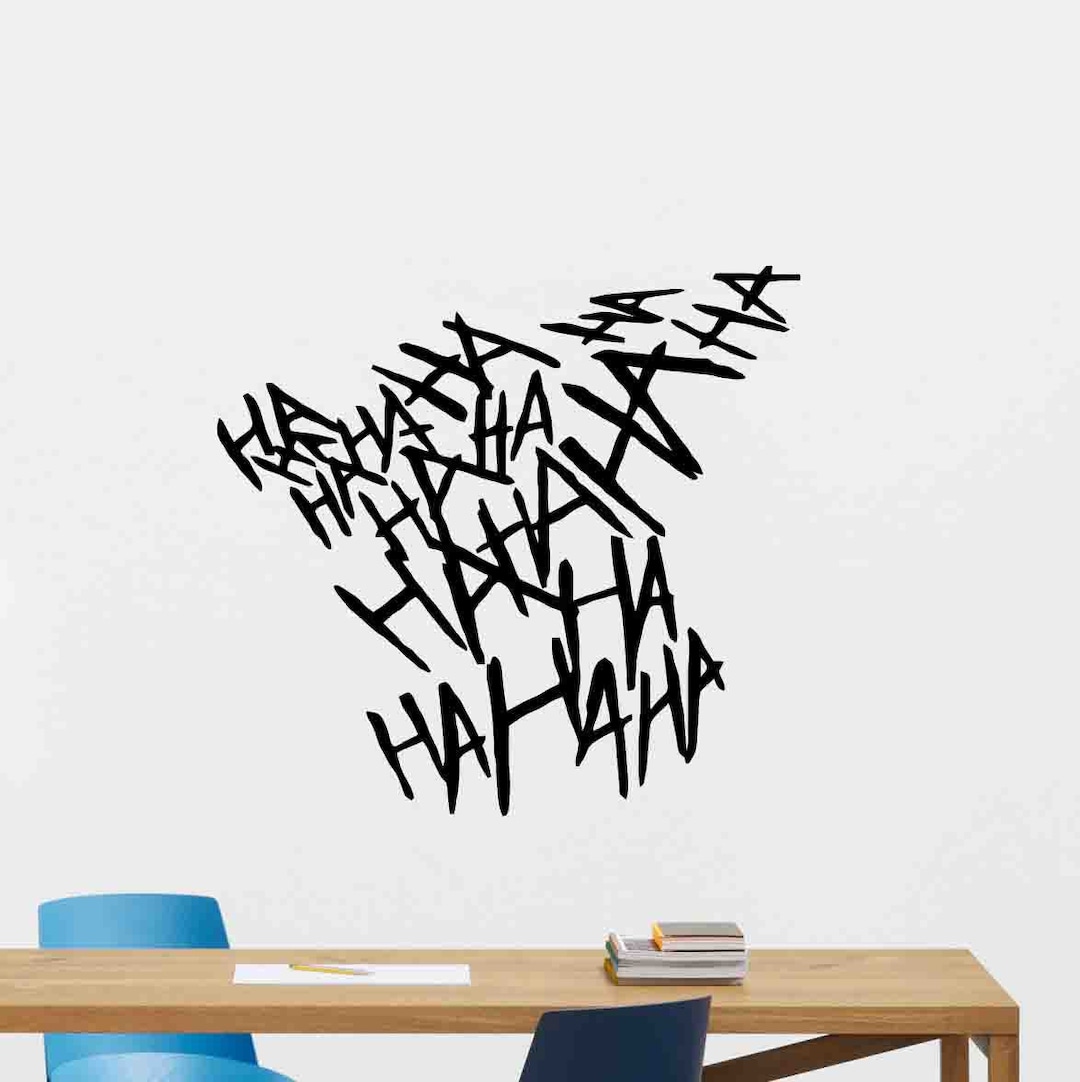 HA HA HA Wall Decal Hahaha Vinyl Sticker Joker Sayings Wall Sign ...