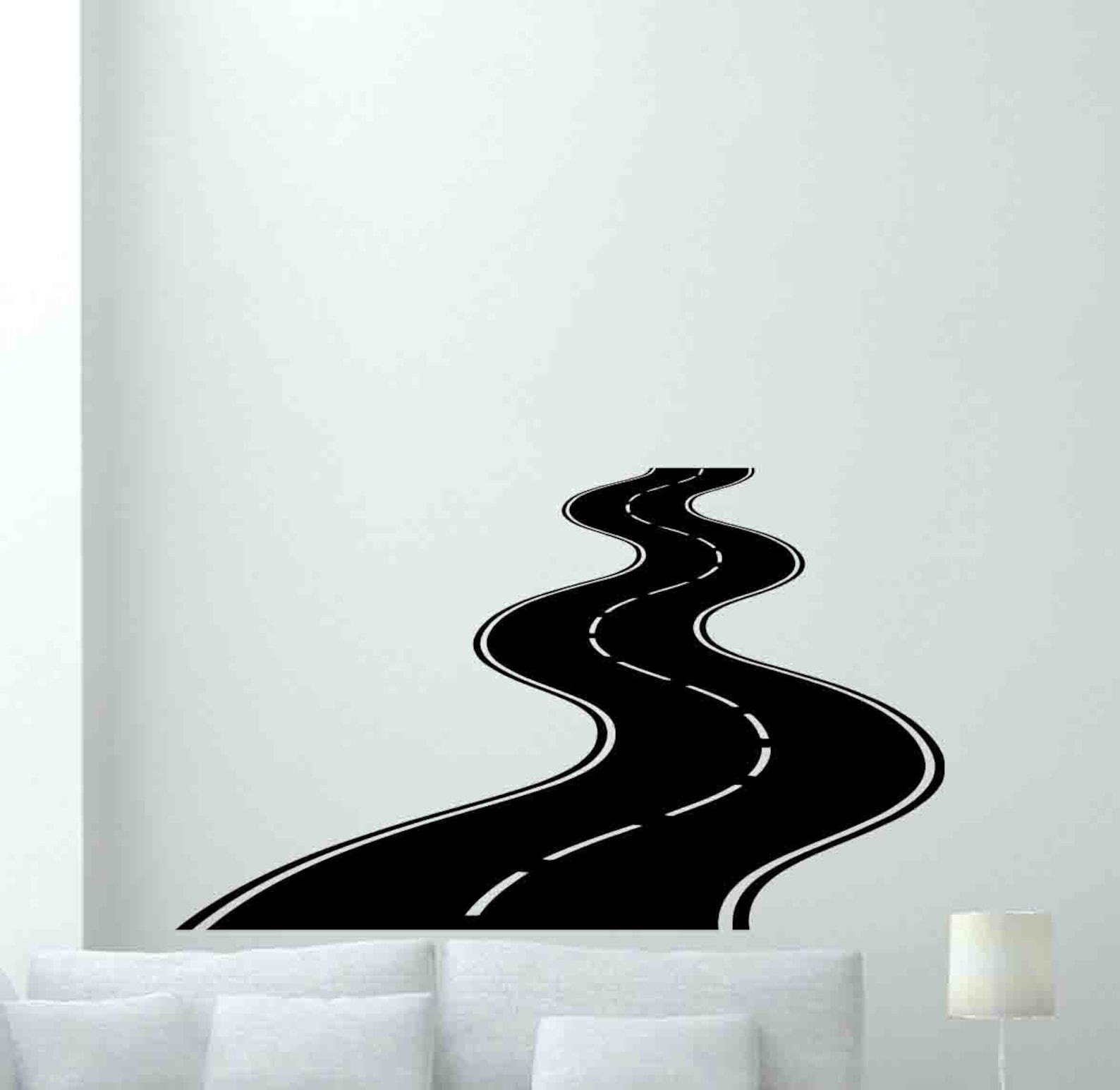 Road Wall Decal Road Poster Highway Sign Racer Vinyl Sticker - Etsy