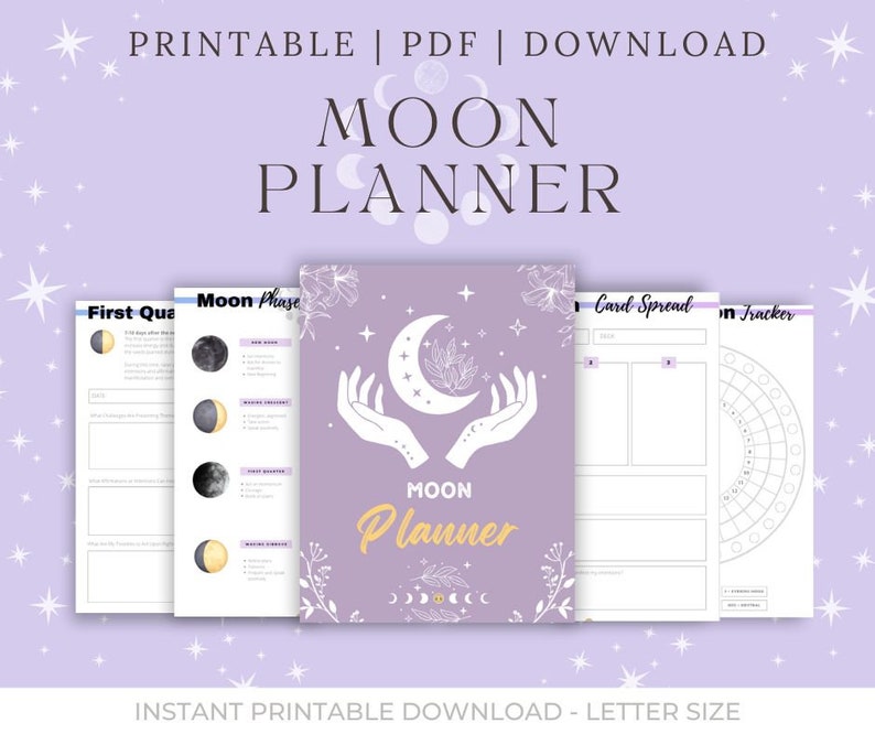 Monthly Moon Planner | Moon Phase Journal | Witchy Journal | Moon ...