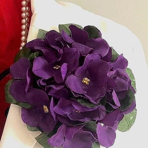 African Violet Corsage// DST African Violet Flower Pin//purple Flower ...