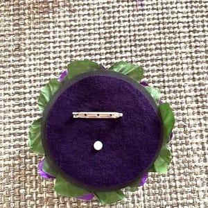African Violet Corsage// DST African Violet Flower Pin//purple Flower ...