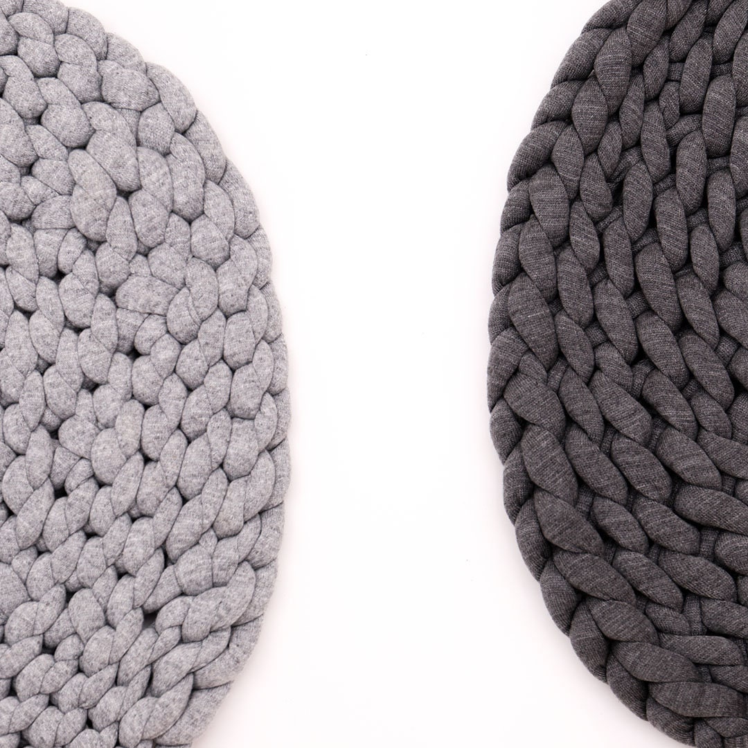 Chunky Knit Rug Round Knit Rug Highest Quality Vegan Wool - Etsy