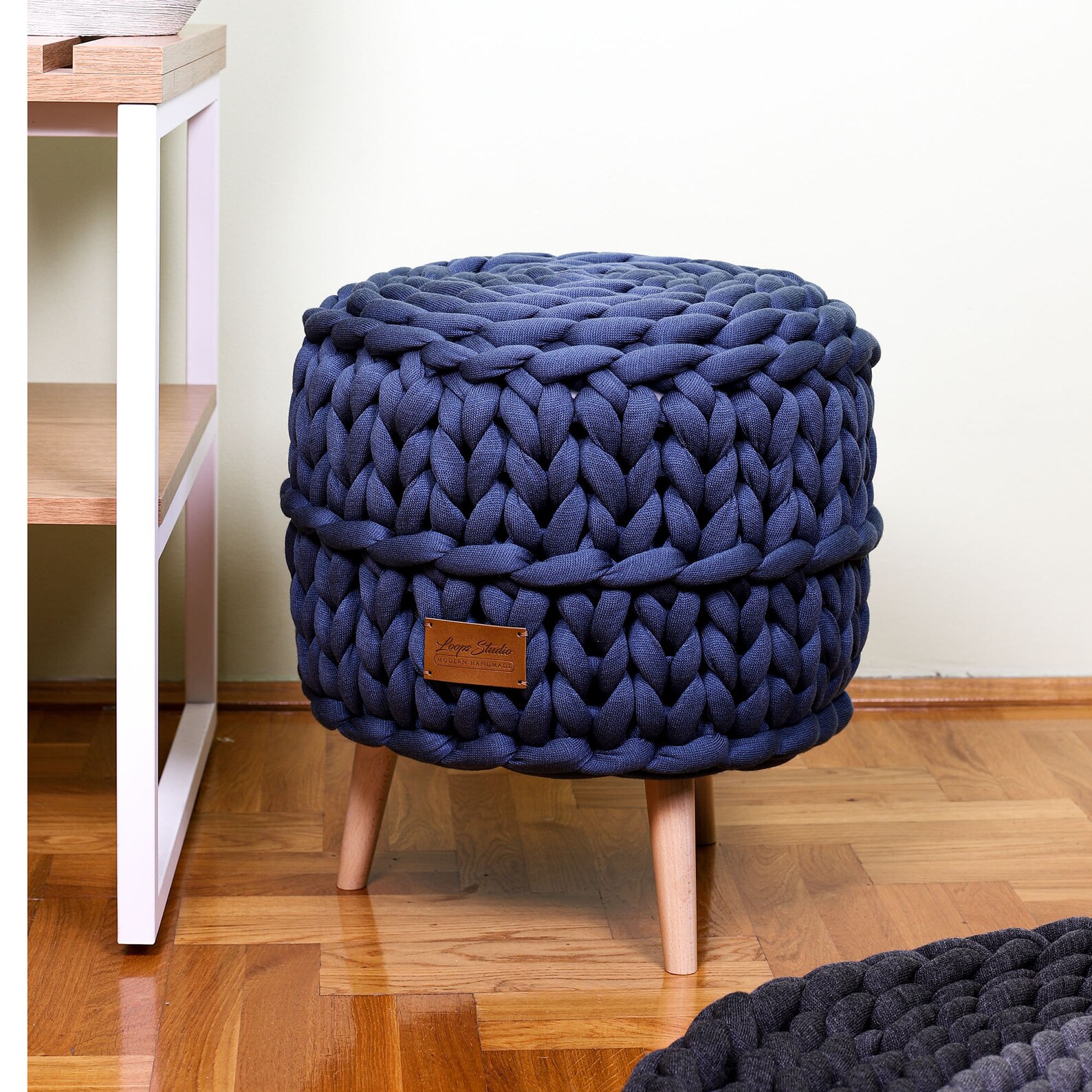 Knitted Pouf Chunky Knit Pouffe Round Knit Pouf Knit - Etsy