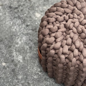 Knot Floor STABLE Pouf, Chunky KNIT Pouffe, Round Knit Pouf, Pouf CHAIR ...
