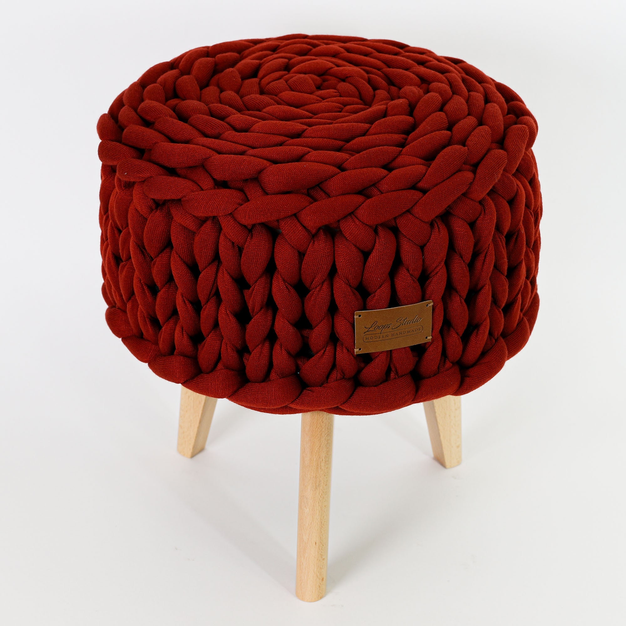 Knitted Pouf Chunky Knit Pouffe Round Knit Pouf Knit Poof - Etsy