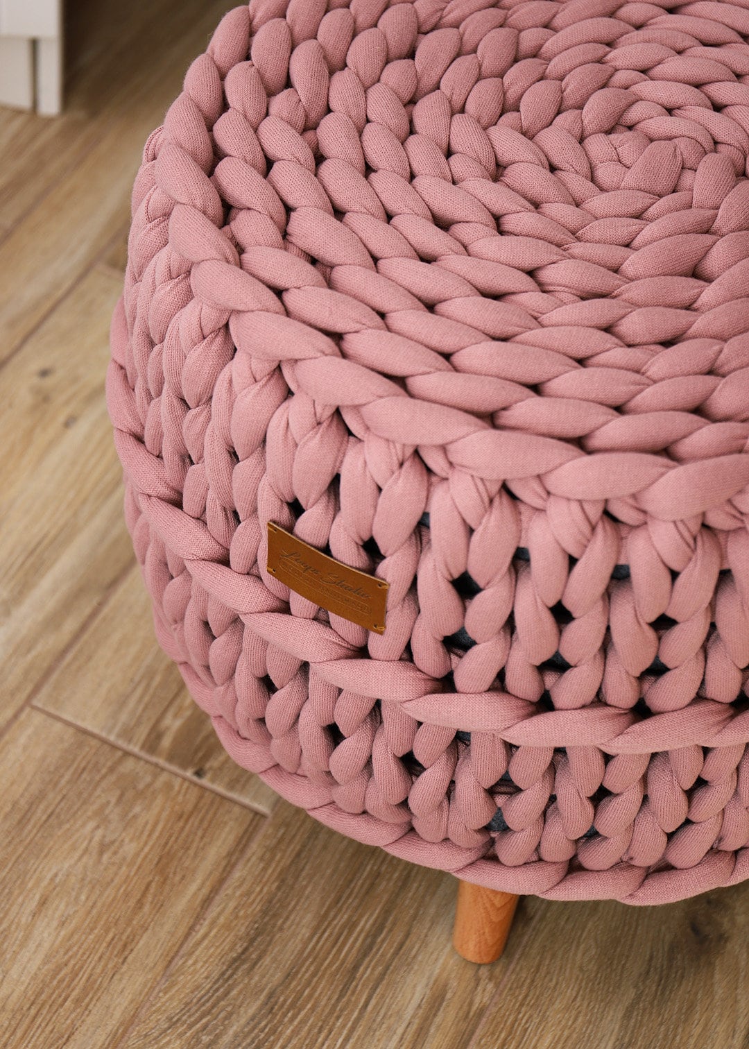 Knitted Pouf Chunky Knit Pouffe Round Knit Pouf Knit - Etsy