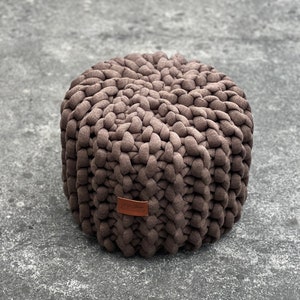 Knot Floor STABLE Pouf, Chunky KNIT Pouffe, Round Knit Pouf, Pouf CHAIR ...