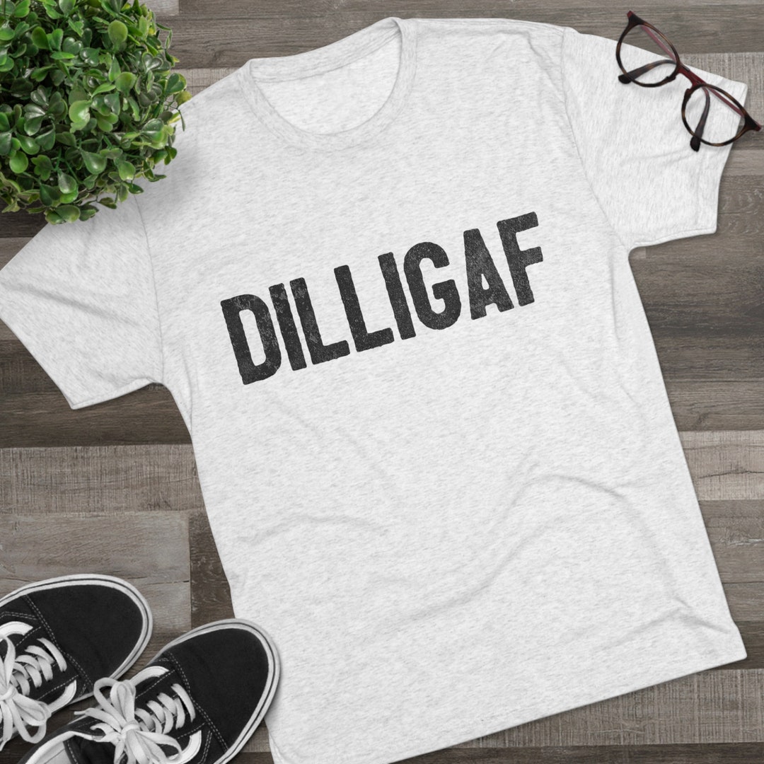 DILLIGAF Black Letter Graphic Unisex Tri-blend Crew Tee T Shirt Active Lounge Pajamas Funny - Etsy