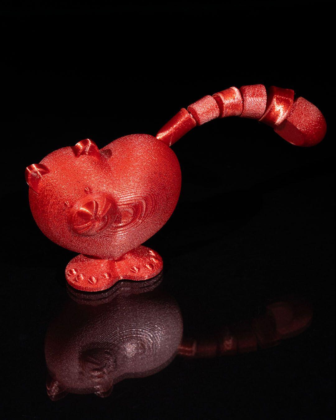 Heart Cat Articulated Adorable Cat - Perfect for Valentines Day Unique ...