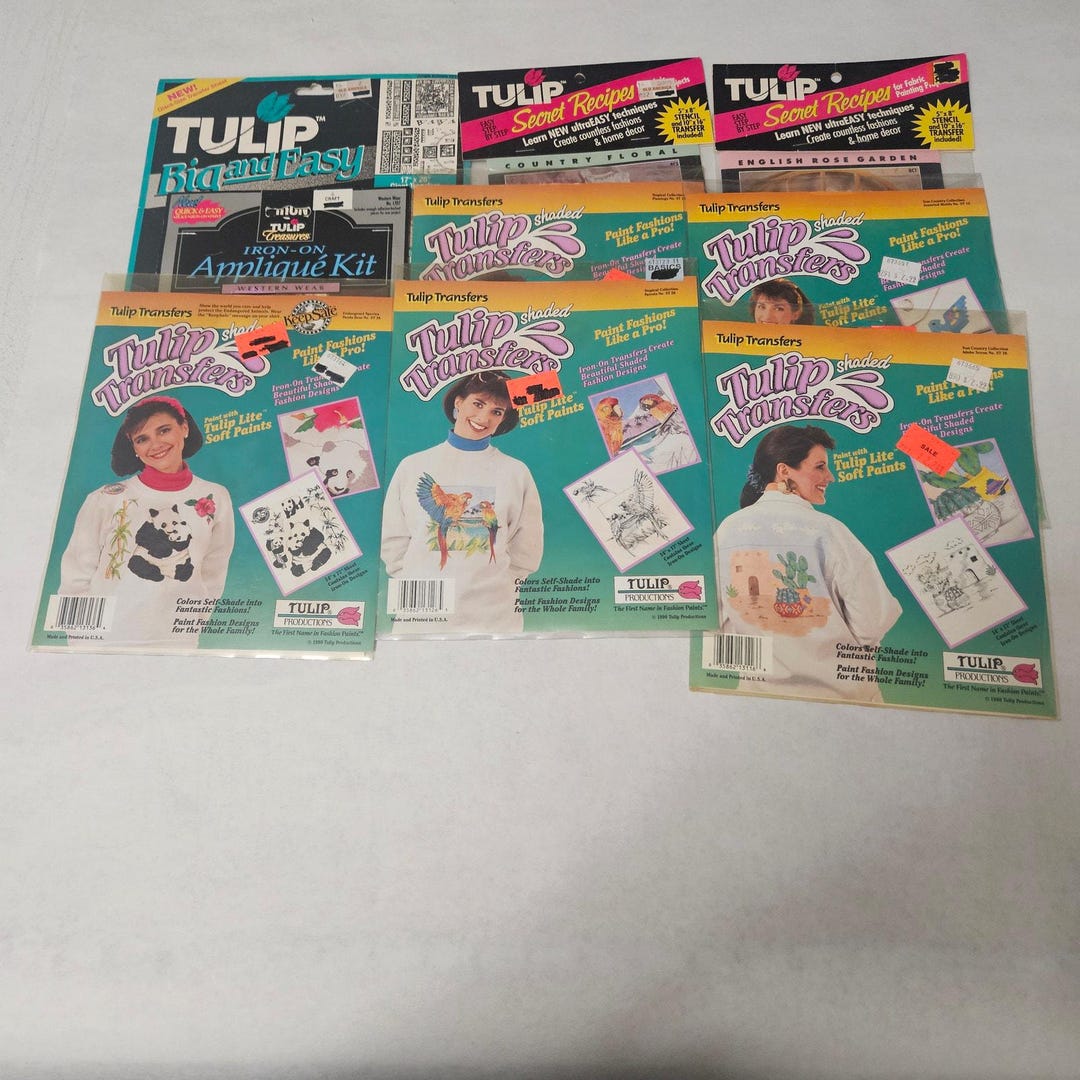 Tulip Transfers, Applique and Secret Recipes Lot of 9 Floral Western ...
