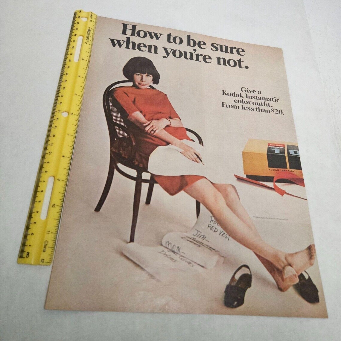 Kodak Instamatic Camera Woman in Chair With List How to Be Sure Vtg ...