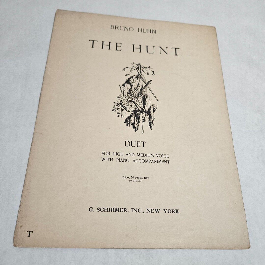 The Hunt by Bruno Huhn Duet High and Medium Voice With Piano ...
