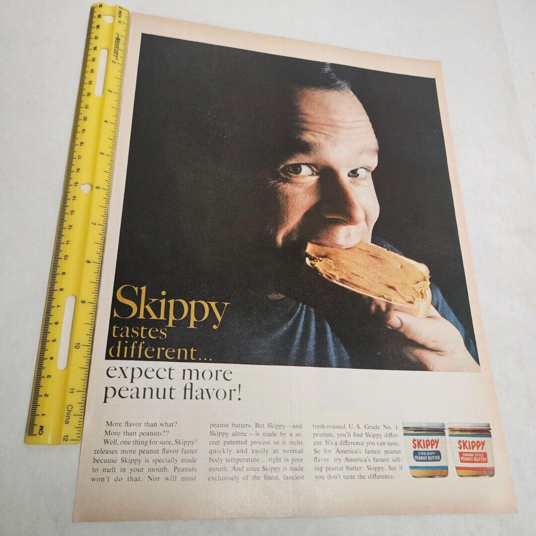Skippy Peanut Butter Man Biting Into Peanut Butter Sandwich Vintage ...