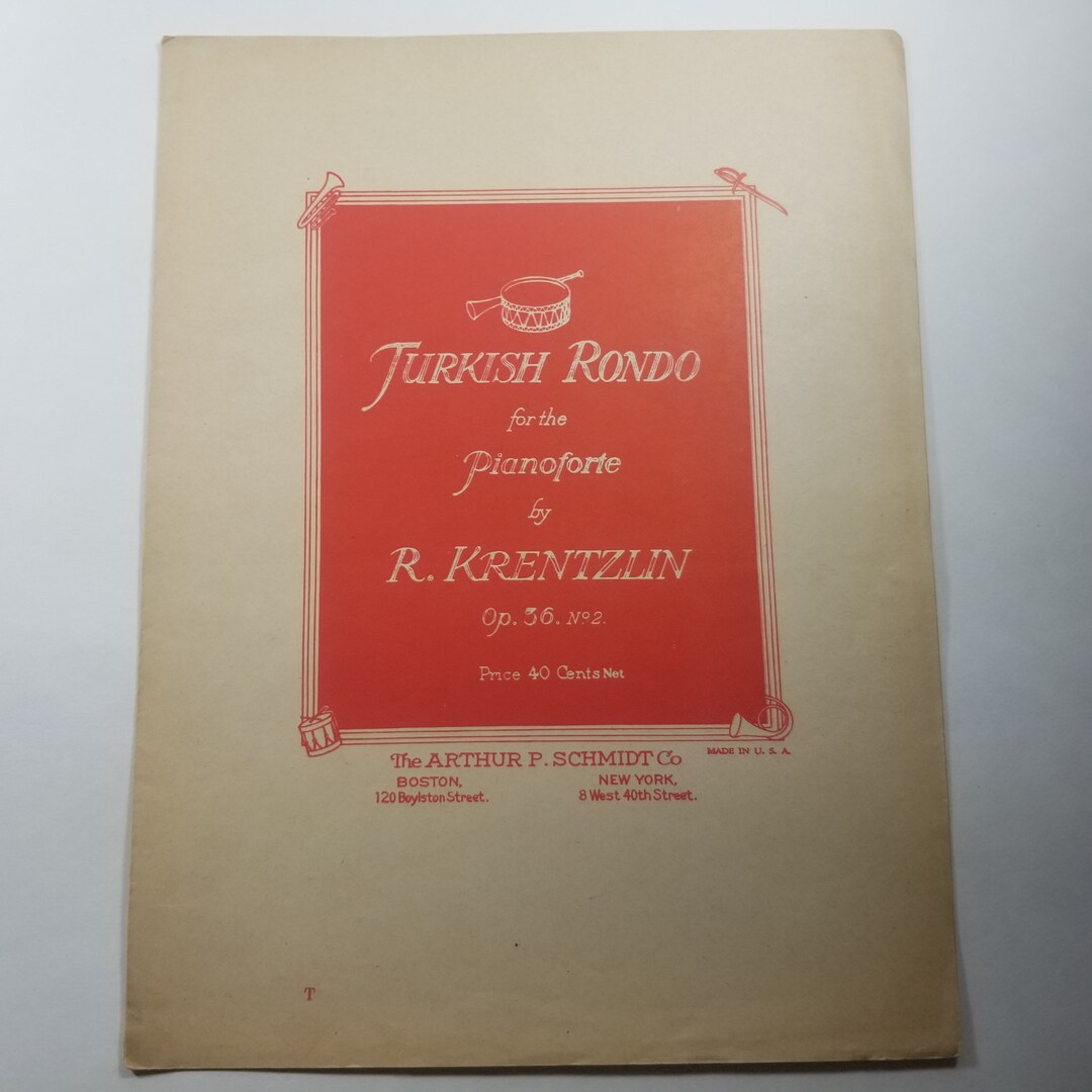 Turkish Rondo for the Pianoforte by R. Krentlin Sheet Music - Etsy
