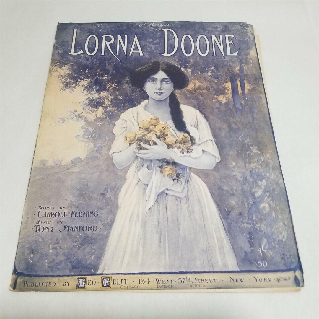 Lorna Doone by Carroll Fleming and Tony Stanford Sheet Music 1902 - Etsy