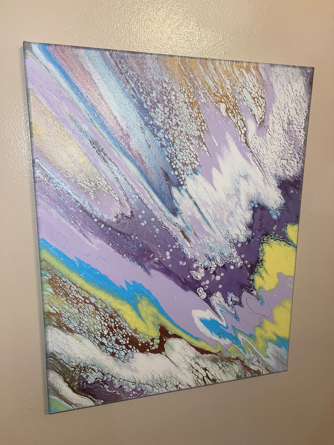 Flourescent Flow Painting - Acrylic Flow Art - ‘shining’ - Handmade ...