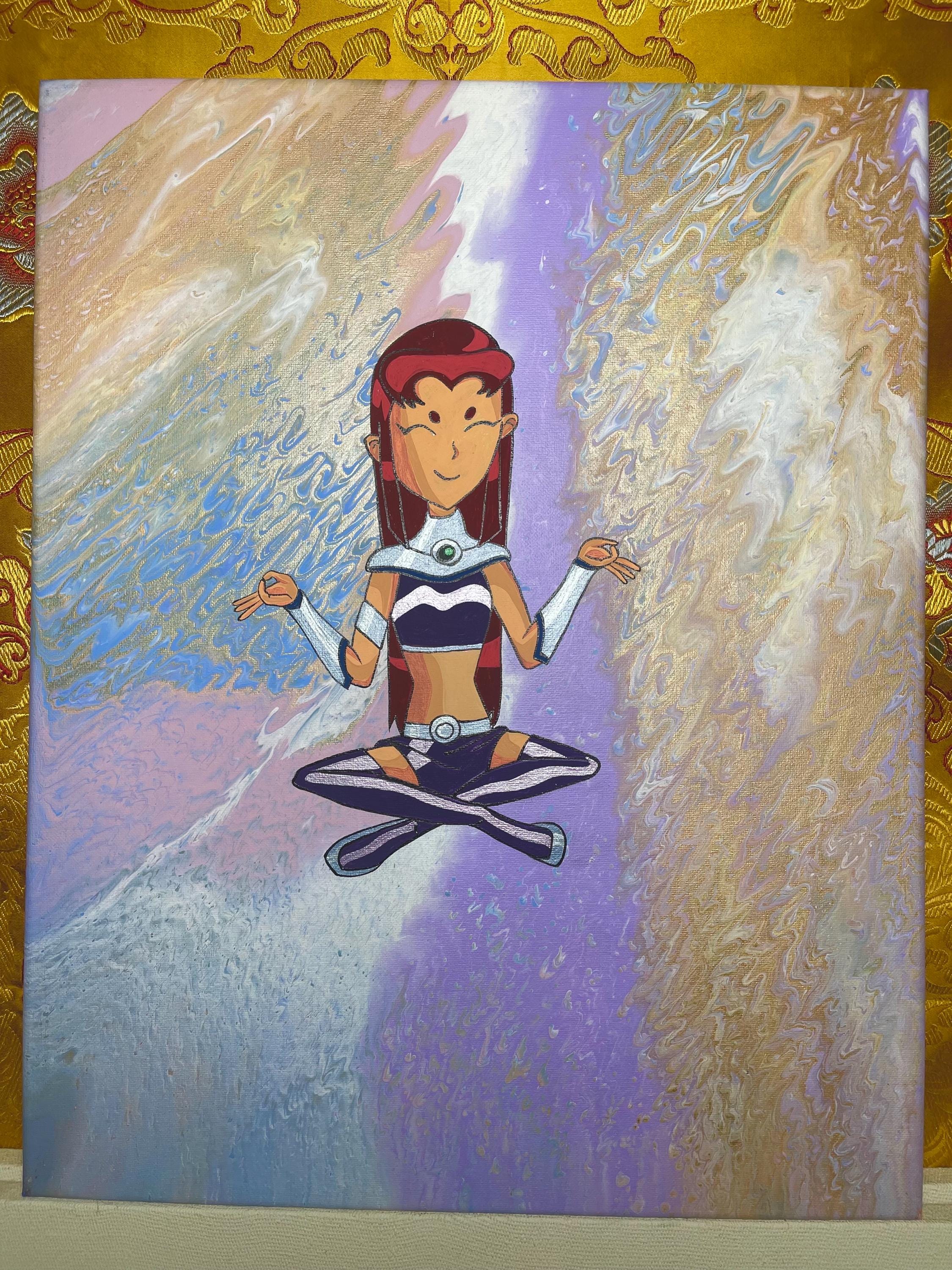 Teen Titans Fan Art Starfire Acrylic Painting starfire Flow Handemade ...