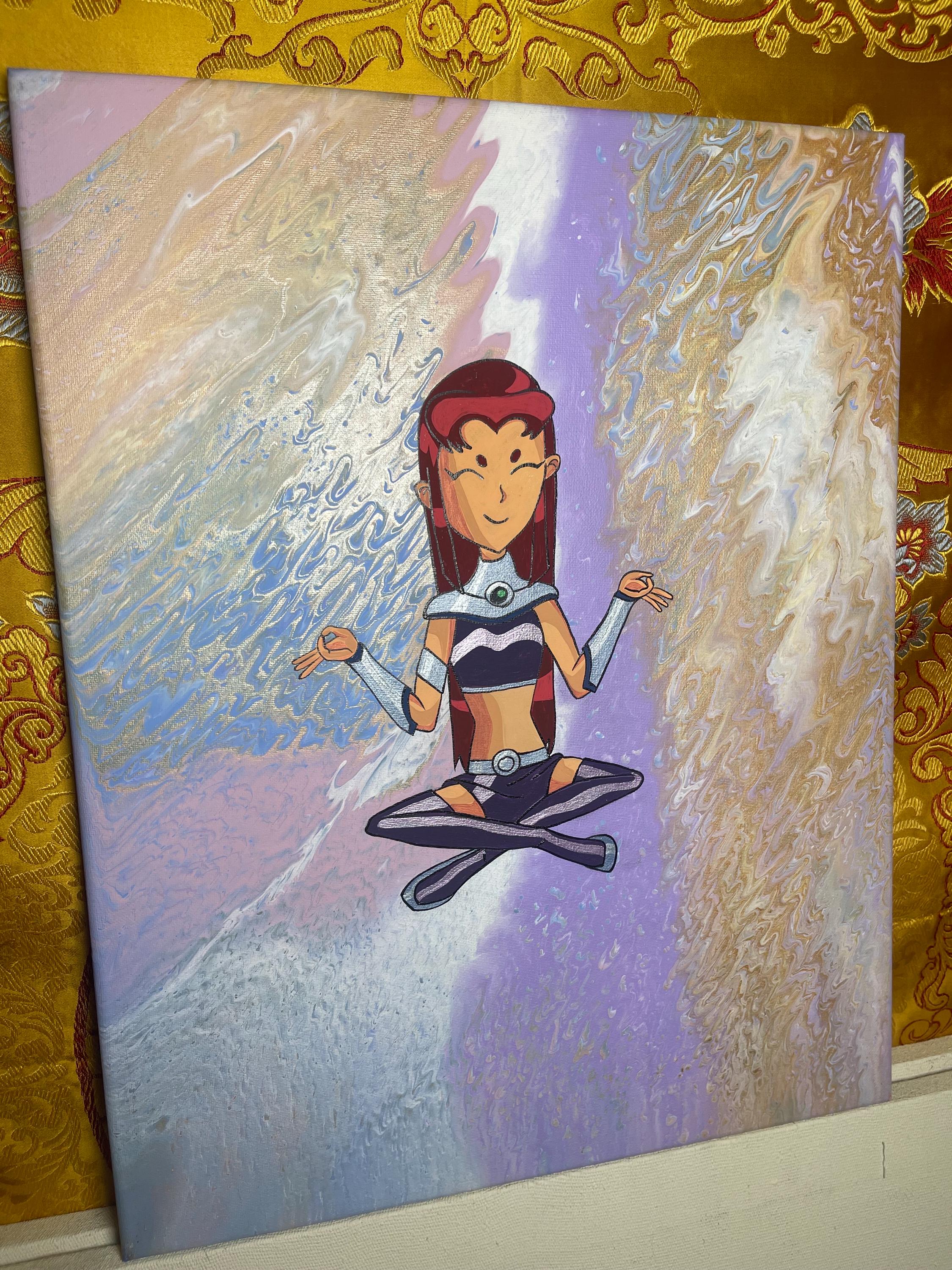 Teen Titans Fan Art Starfire Acrylic Painting starfire Flow Handemade ...