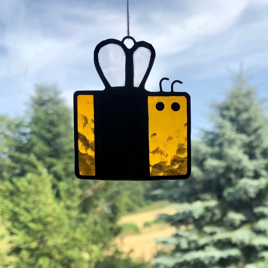 Hand Made Stained Glass Bee Suncatcher - Etsy UK