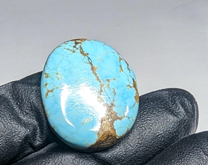 Turquoise Sky Blue Stone Cab Round Stone With Backing - Etsy