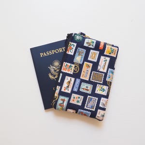 Rifle Paper Co. Fabric Passport Pouch Travel Organizer | Postage Stamps ...