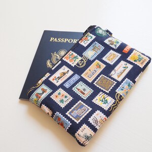 Rifle Paper Co. Fabric Passport Pouch Travel Organizer | Postage Stamps ...