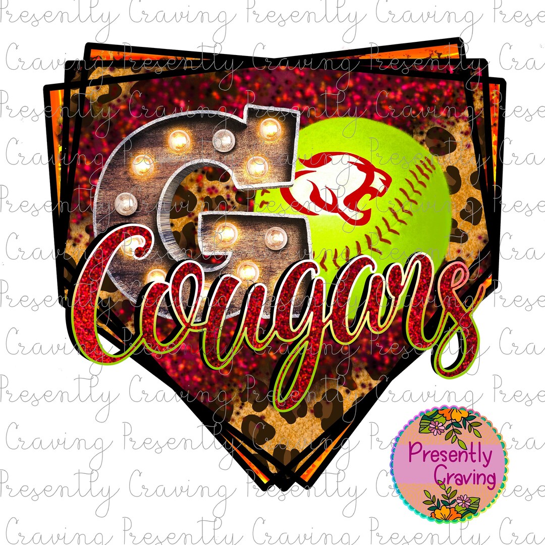 Cougars | Softball | Plate | Nebula | PNG | Instant Download - Etsy