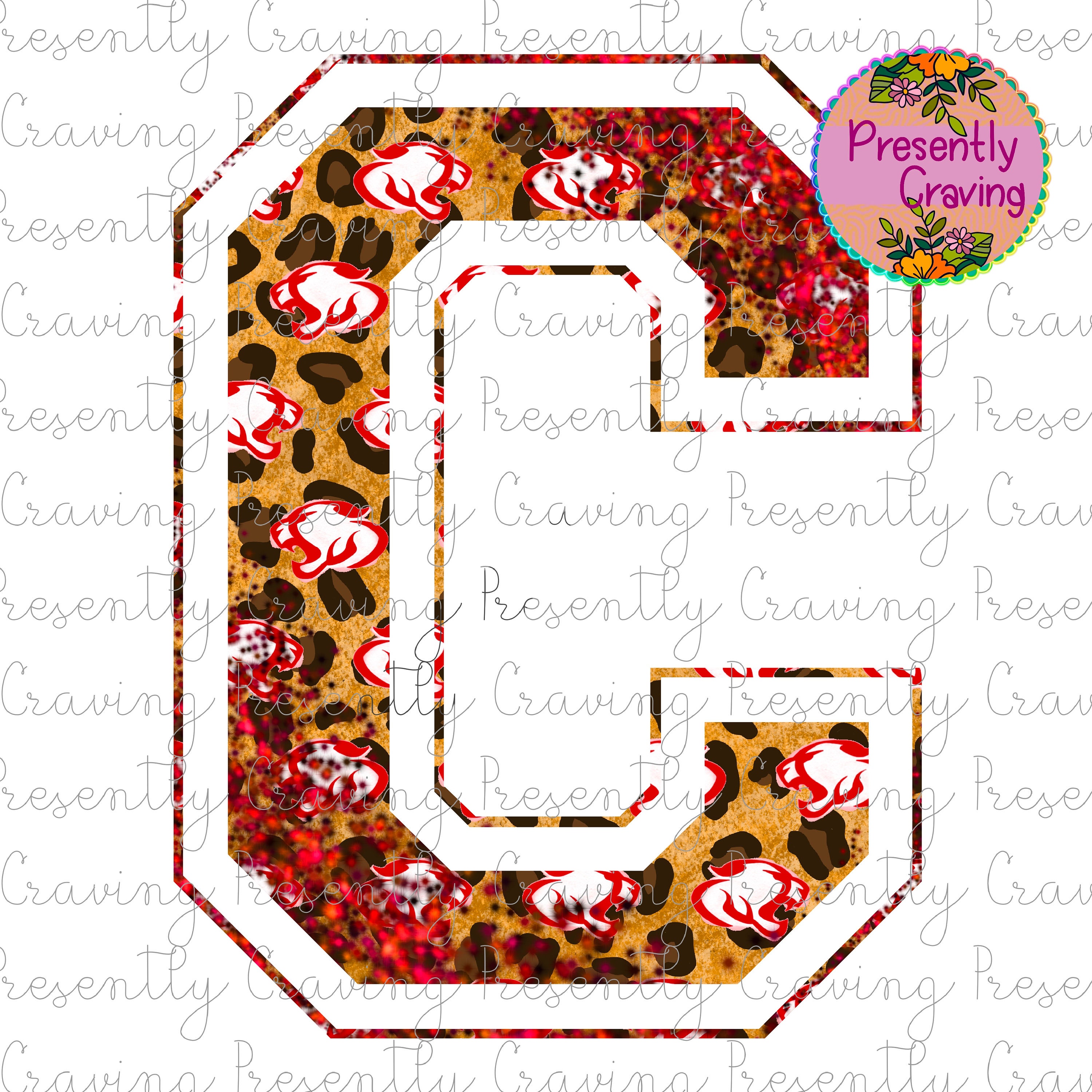 BUNDLE Cougar Letter C Leopard Sublimation HTV PNG - Etsy