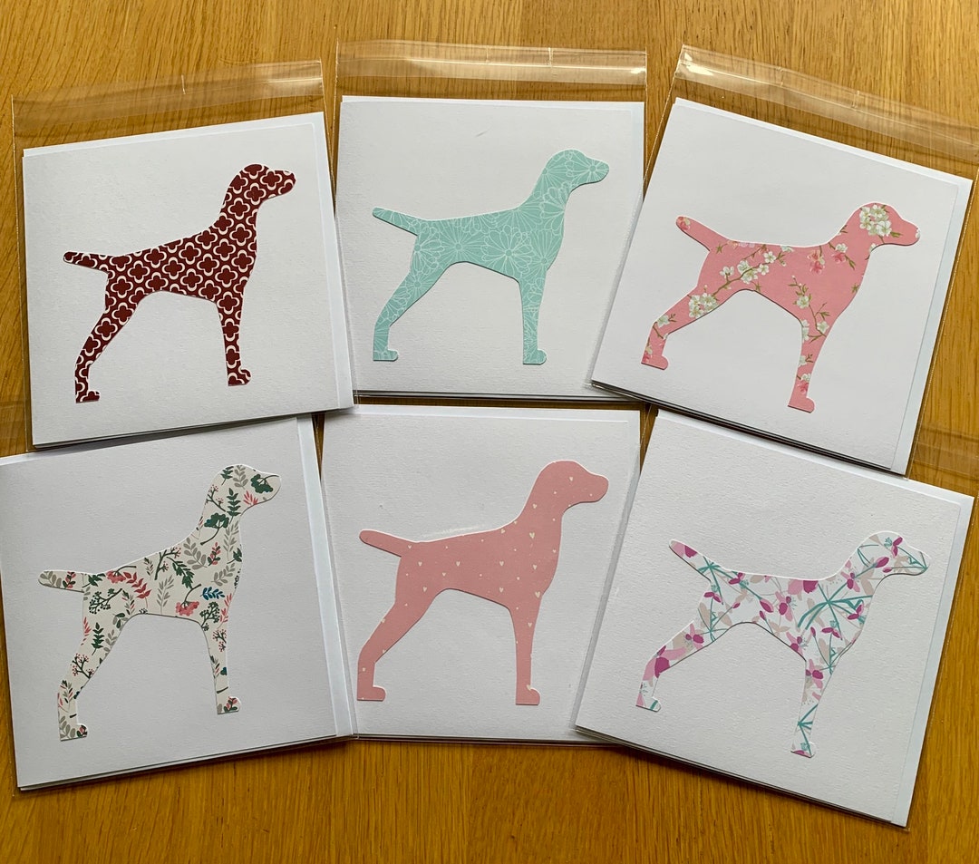 Handmade Vizsla Cards - Pink & Blue Floral Designs - Etsy UK