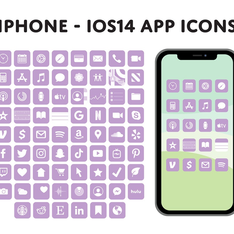 Purple App Icons - Etsy