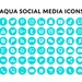 Aqua Social Media Icons Bundle - Over 200 Social Media Icons - Blog ...