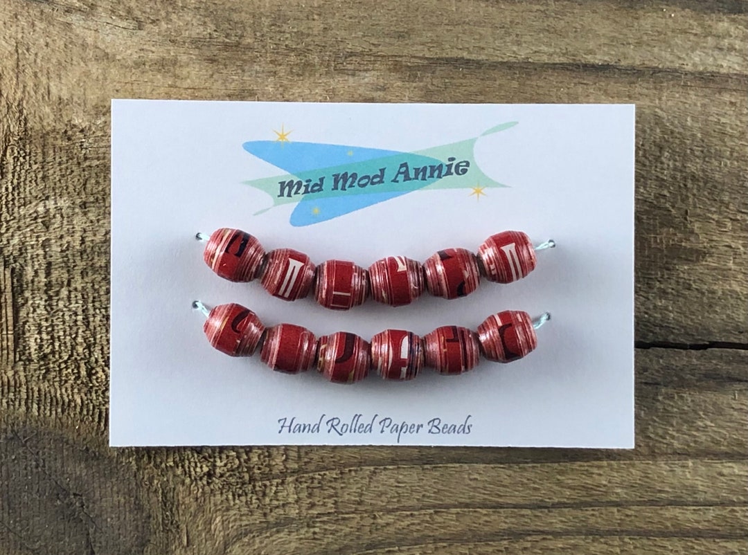 Round Red Paper Beads - Etsy
